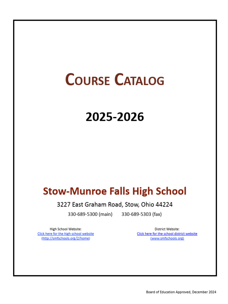 Stow-Munroe Falls High School Course Catalog | PDF | Rhetoric ...