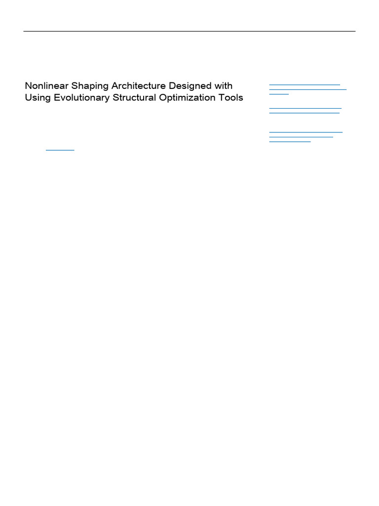 Nonlinear Shaping Architecture Designed With Using | PDF | Mathematical Optimization | Finite ...
