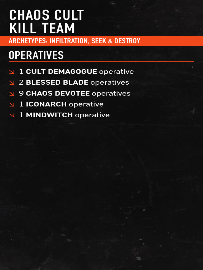 Chaos Cult - Operative - Selection - Category | PDF