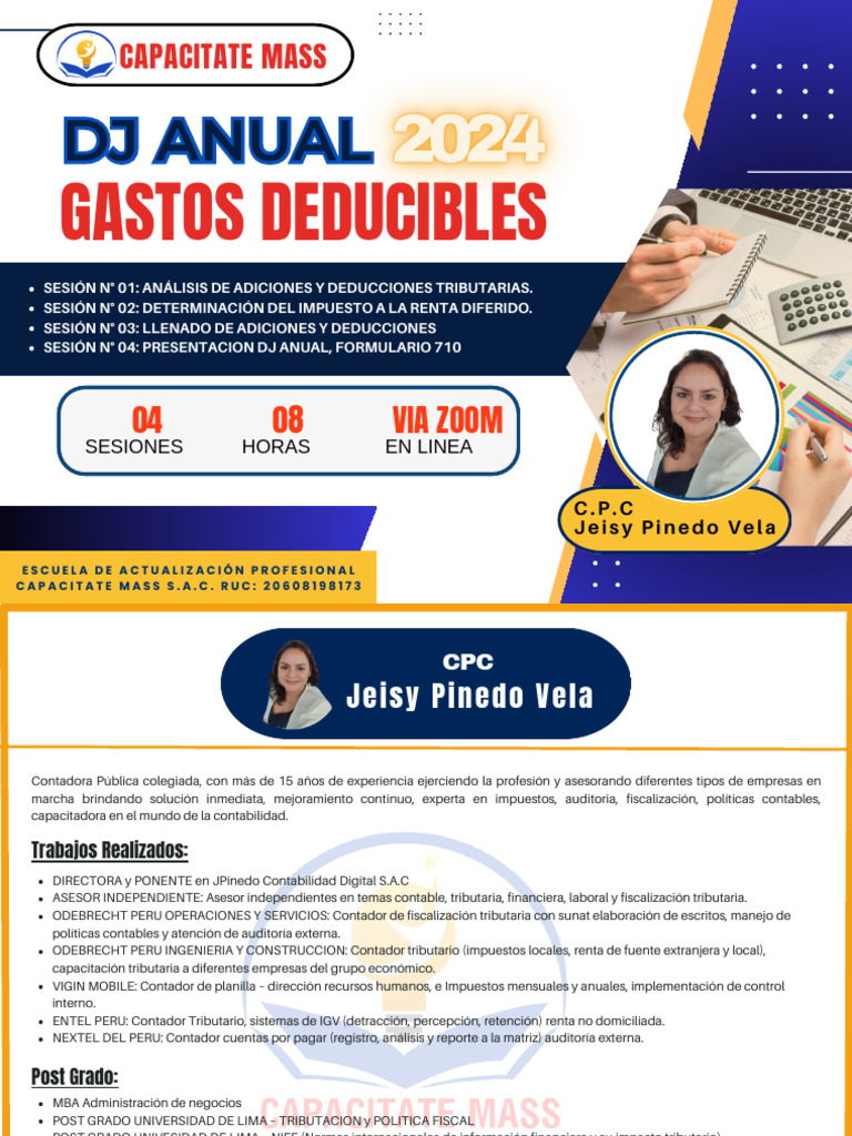 Curso DJ Anual 2024 en Capacitate Mass | PDF | Contador | Contabilidad