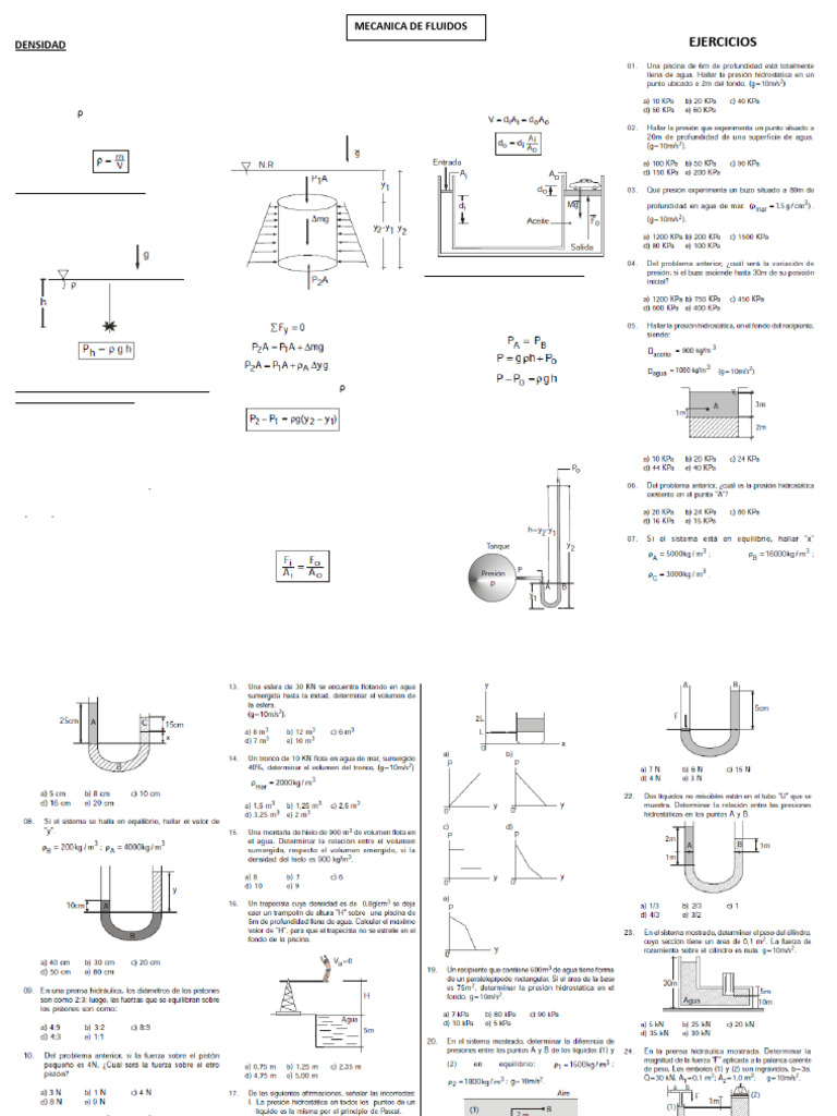 HIDROSTATICA | PDF | Presión | Densidad