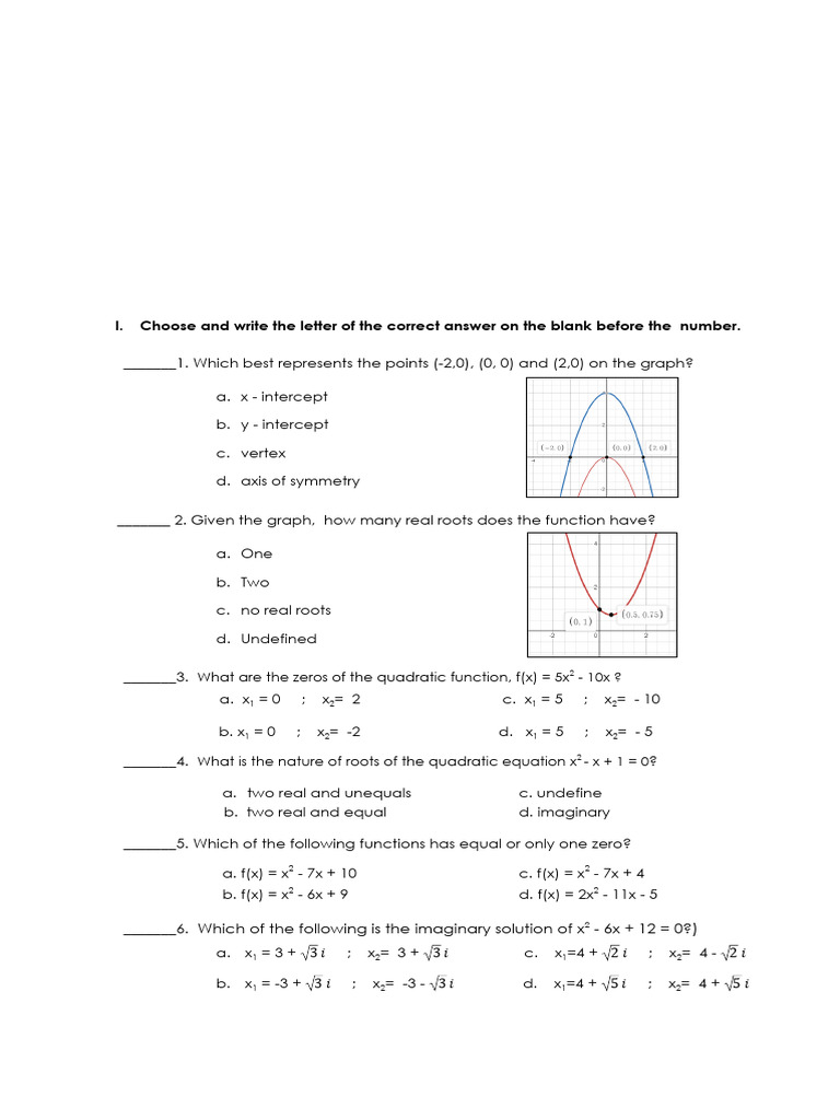 Practice Test Polynomial Function Pdf Algebra Mathematics
