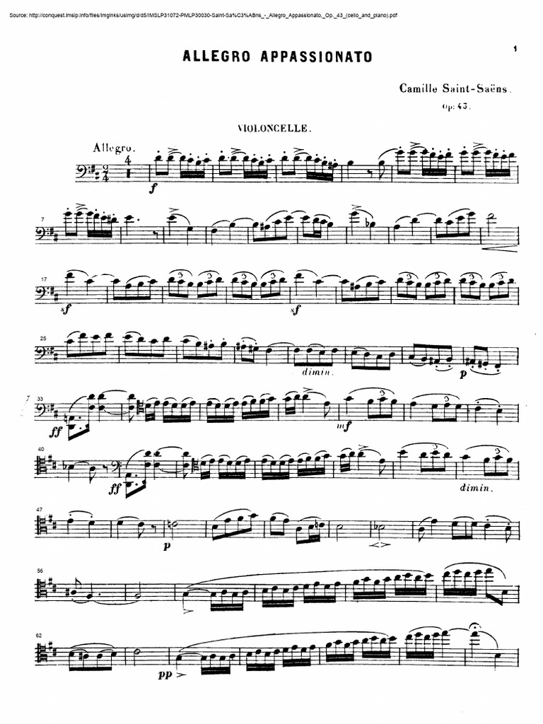 Saint-Saëns: Allegro Appassionato PDF | PDF