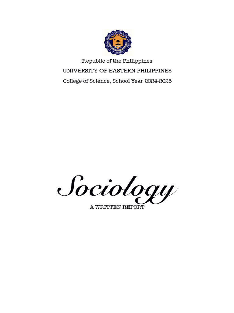 Sociology, Written Report | PDF | Self | Identity (Social Science)