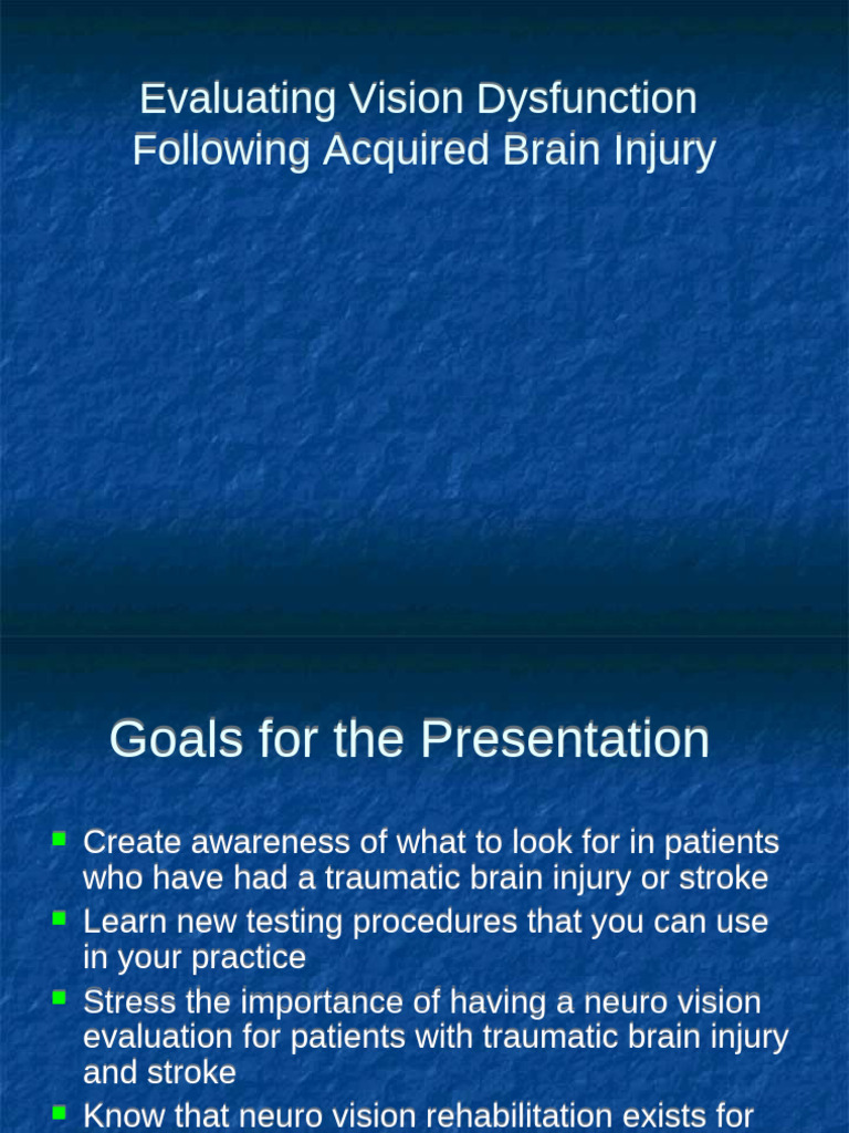 Hospital TBI Presentation | PDF | Visual System | Traumatic Brain Injury