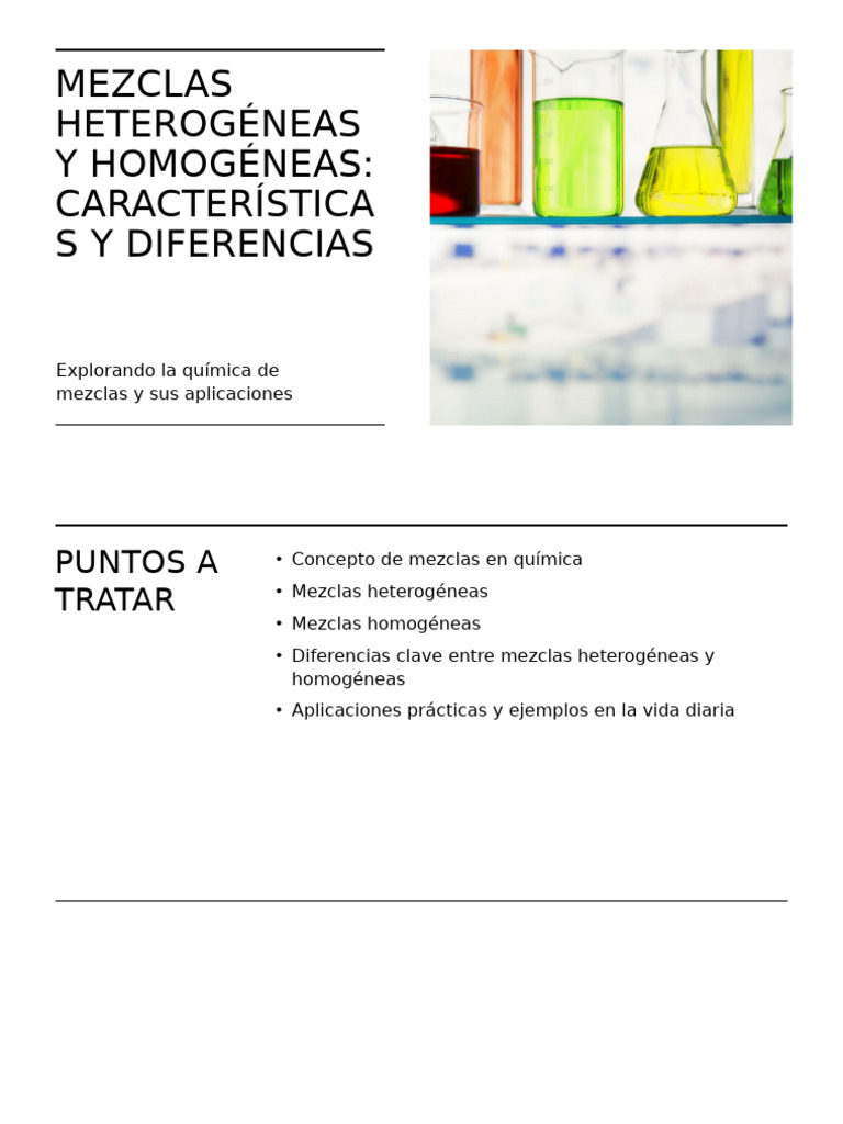 Mezclas Heterogéneas y Homogéneas | PDF | Mezcla | Química