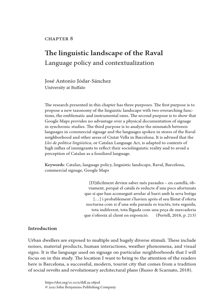 The Linguistic Landscape of The Raval | PDF | Catalonia | Multilingualism