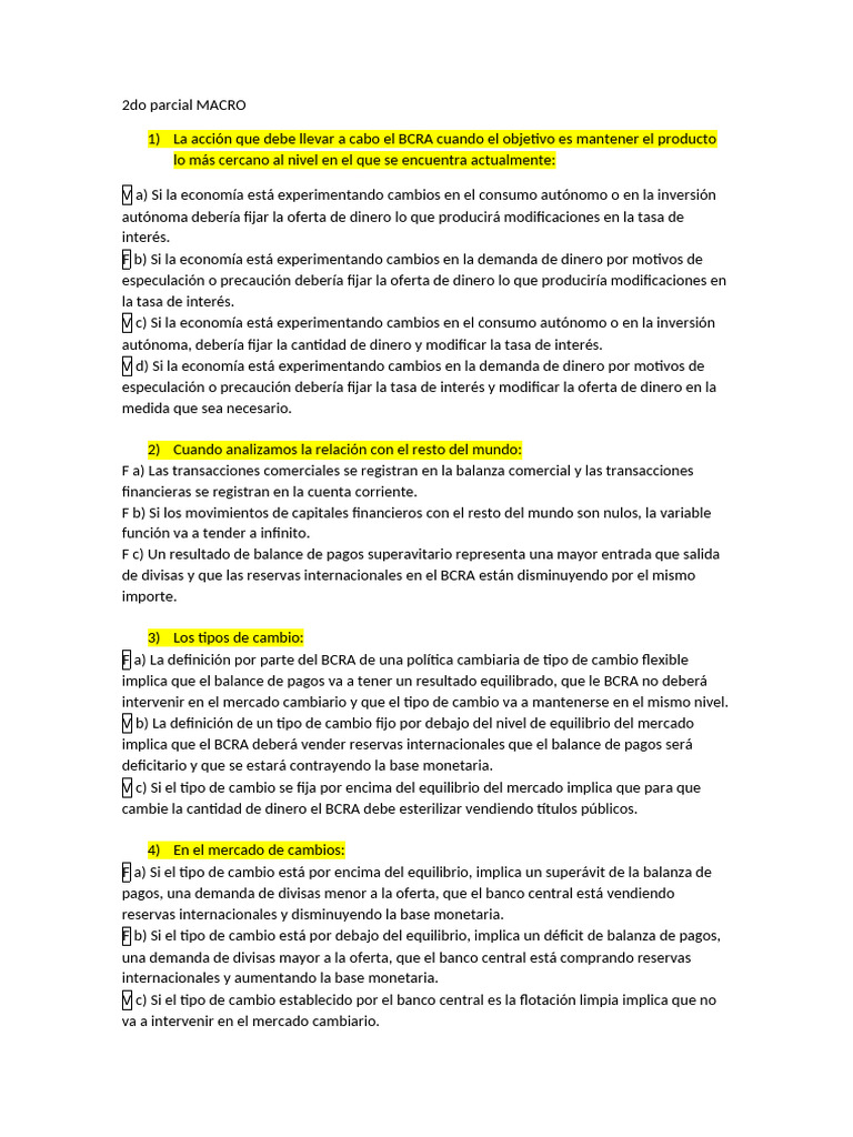 2do Parcial MACRO 2018 UCC | PDF | Tipo de cambio | La política fiscal
