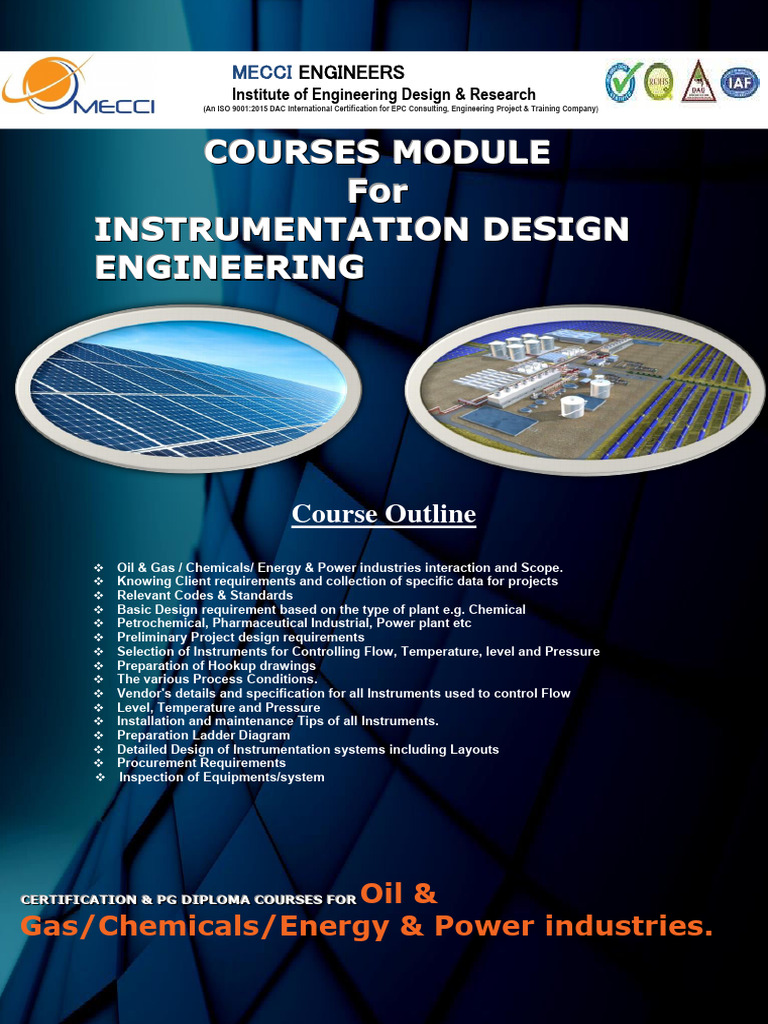 Offered Courses in Instrumentation Design Engineering | PDF | Instrumentation | Specification ...