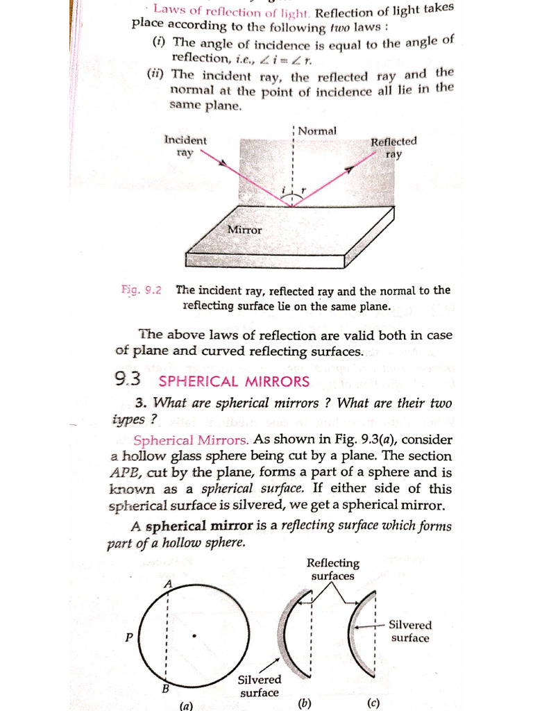 Physics Class 12 Ray Optics - Reflection | PDF