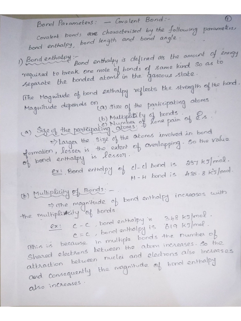Bond Parameters | PDF