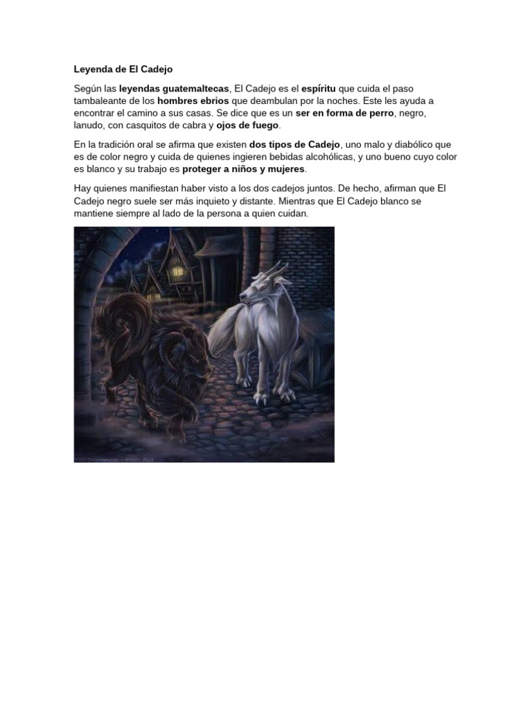 Leyenda de El Cadejo | PDF