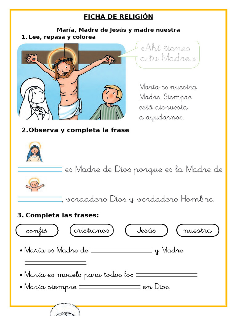 FICHA DE RELIGIÓN | PDF