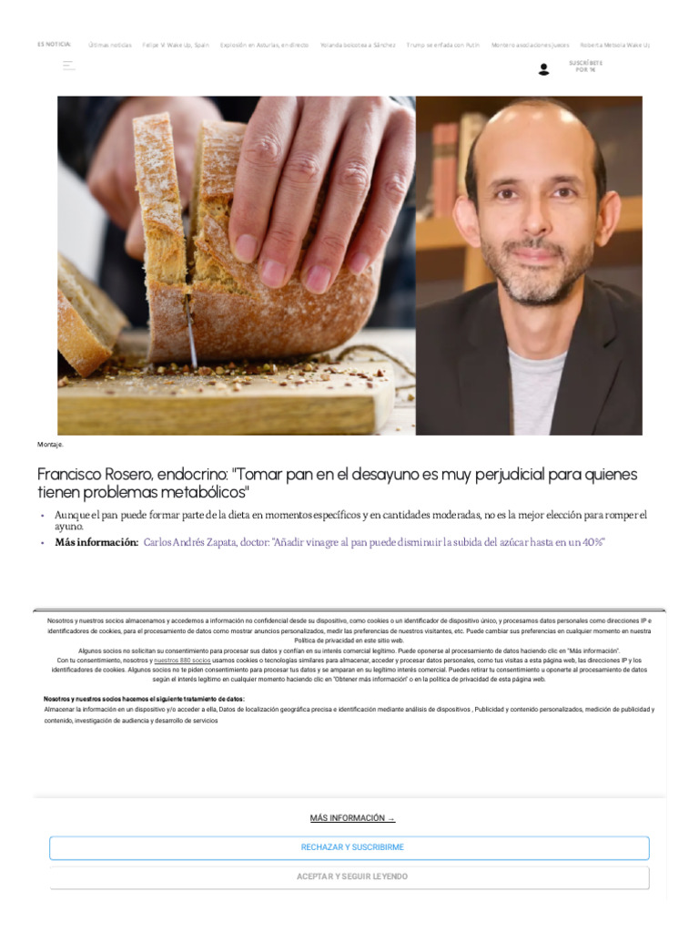 Francisco Rosero, Endocrino - Tomar Pan en El Desayuno Es Muy ...