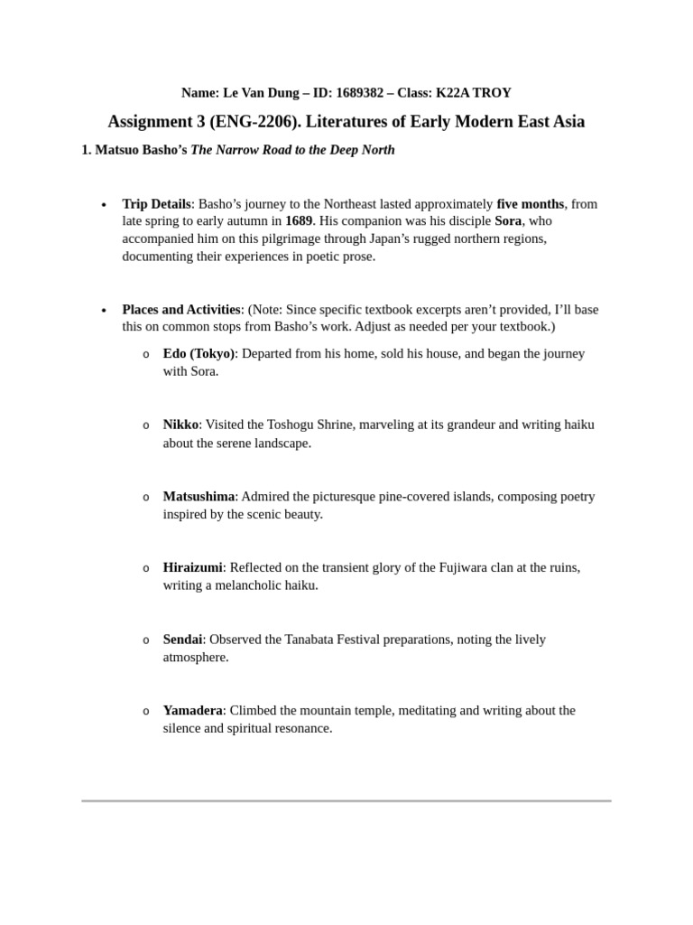 Early Modern East Asian Literature Analysis | PDF