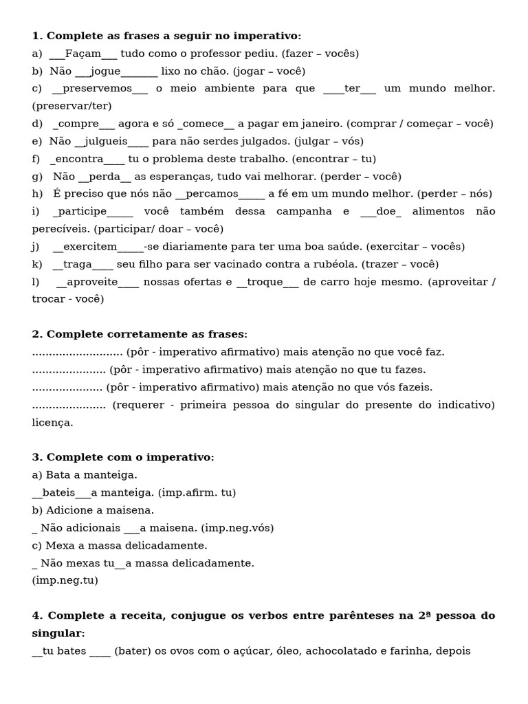 Imperativo - Gary Ramos | PDF