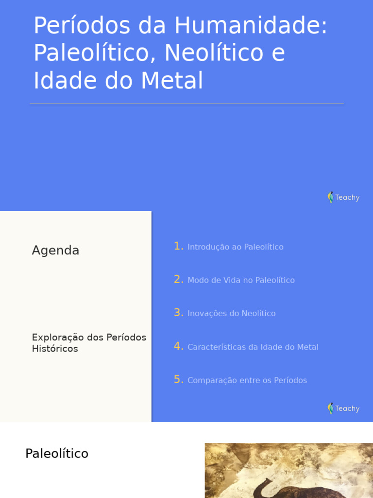 Slide - Períodos Da Humanidade - Paleolítico, Neolítico e Idade Do ...