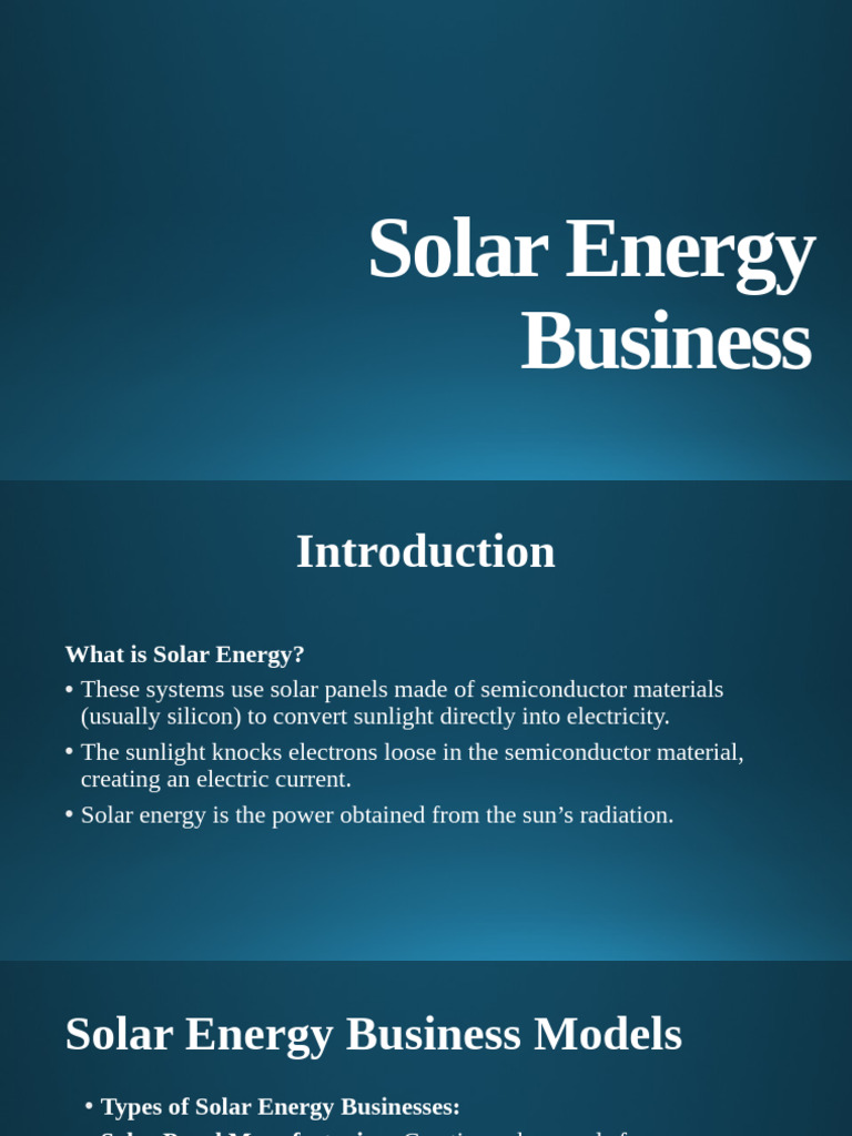 Solar Energy Business-1 | PDF