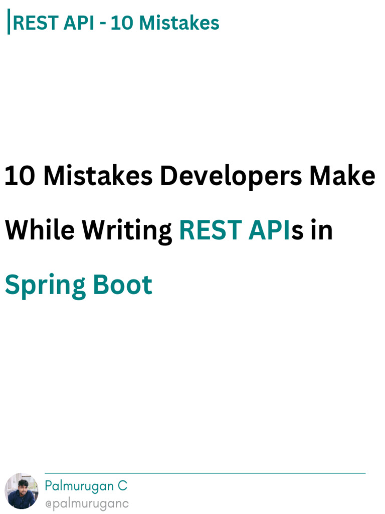 10 Mistakes Spring Boot REST APIs | PDF | Computing | Information Technology