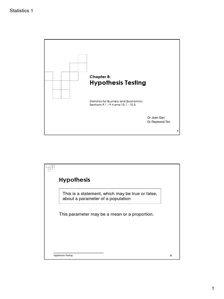 Chapter 08 Hypothesis Testing | PDF | Type I And Type Ii Errors ...