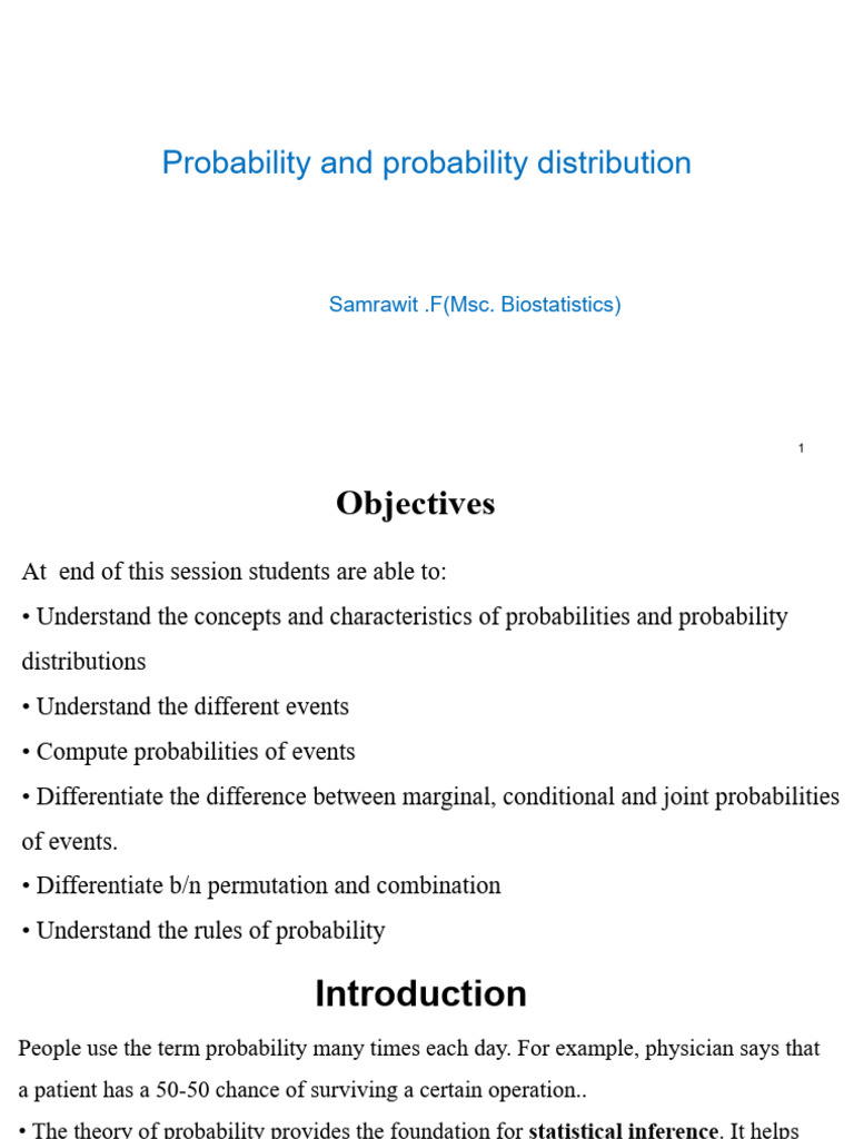 Understanding Probability Concepts Pdf Probability Distribution