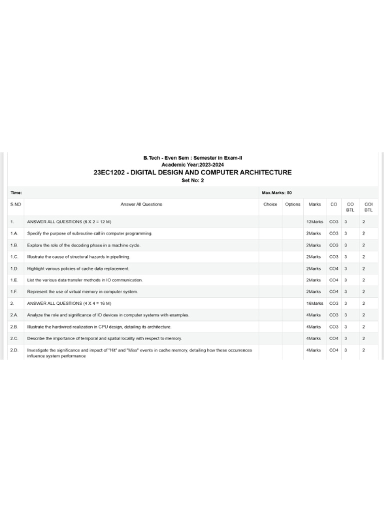 Ddca Last Year Mid2 Qp | PDF