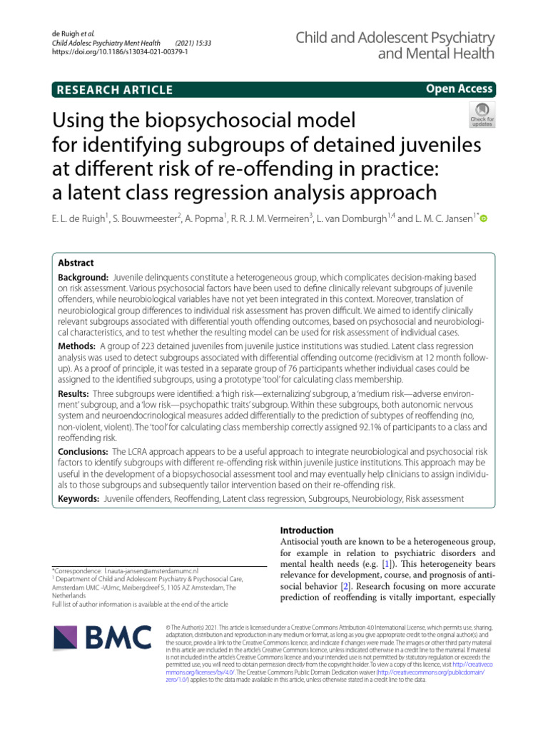 Using the Biopsychosocial Model | PDF | Psychopathy | Juvenile Delinquency