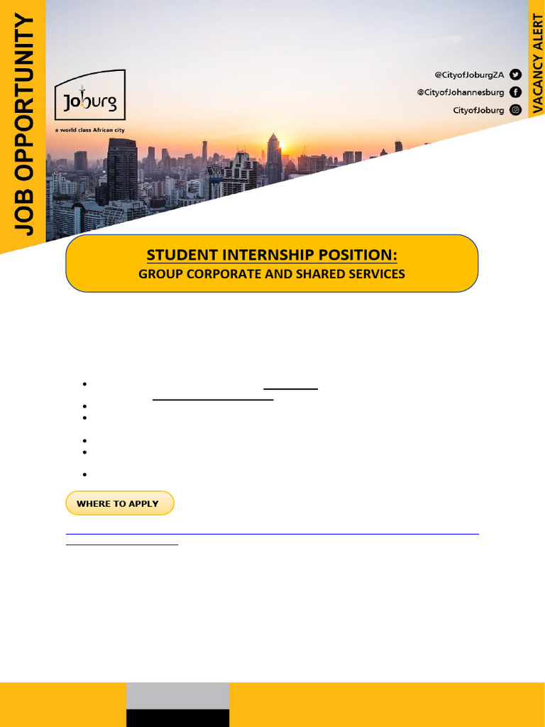 002 2025 Student Internship SHE and COID Group Corprate and Shared Services | PDF