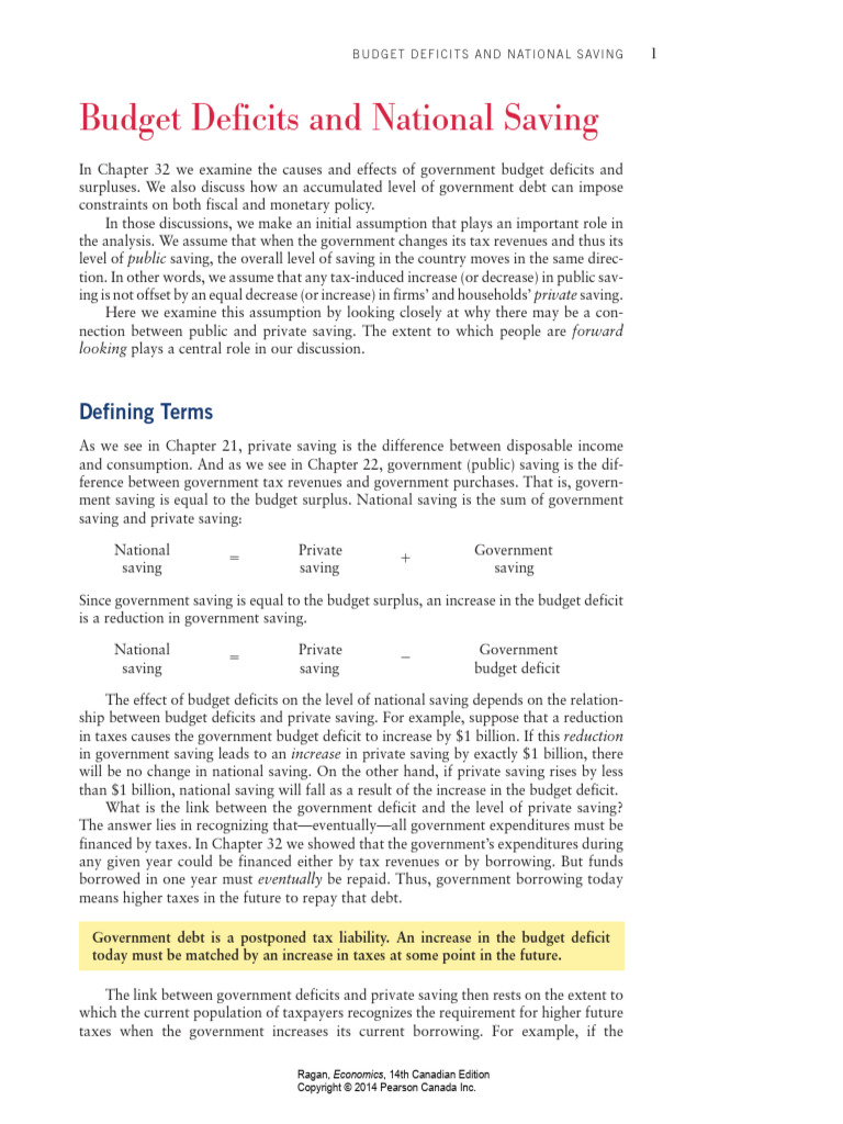 Budget Deficits and National Saving | PDF | Government Budget Balance ...