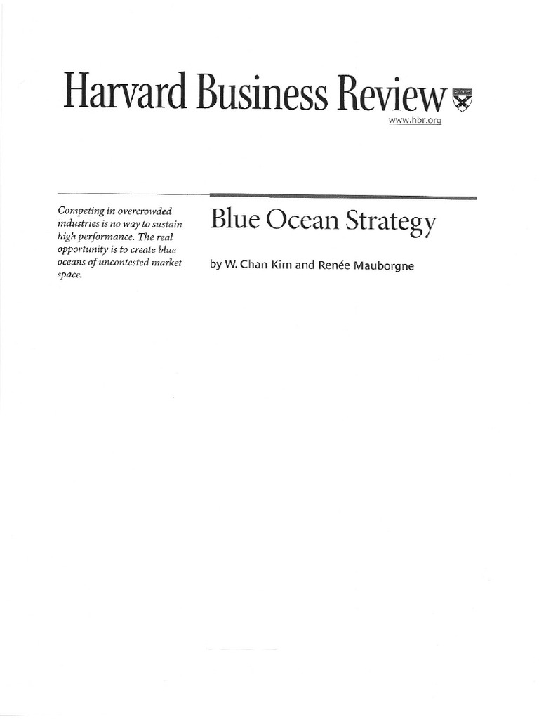 Blue Ocean Strategy | PDF