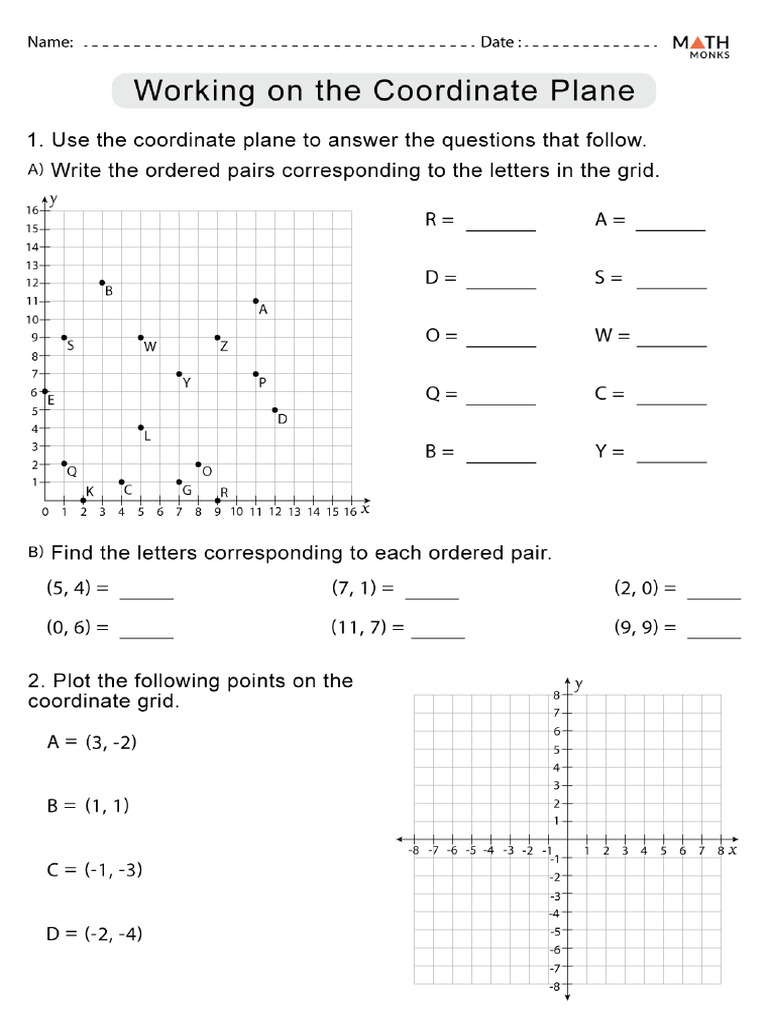 Coordinate-Plane-Worksheets-8th-Grade | PDF