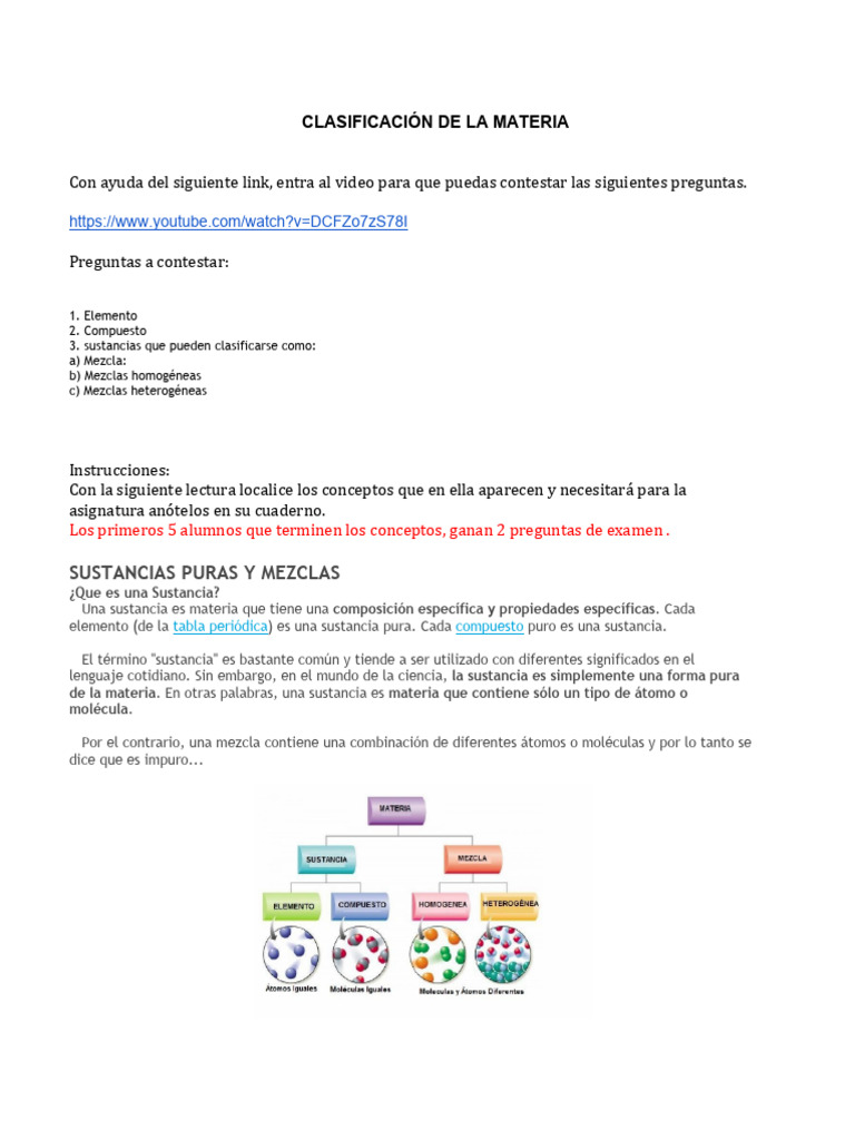 4 Clasificación de La Materia | PDF | Sustancias químicas | Mezcla