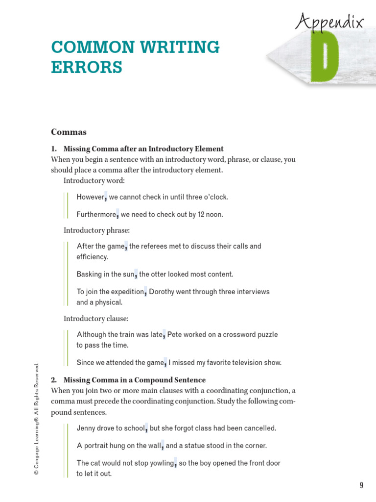 +Common Writing Errors | PDF | Verb | Grammatical Number