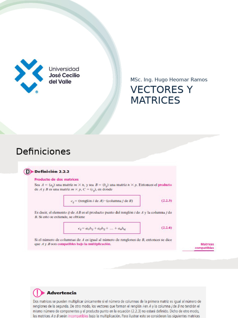 CAPITULO-2-vectores-y-matrices_Clase_7y8 2 | PDF