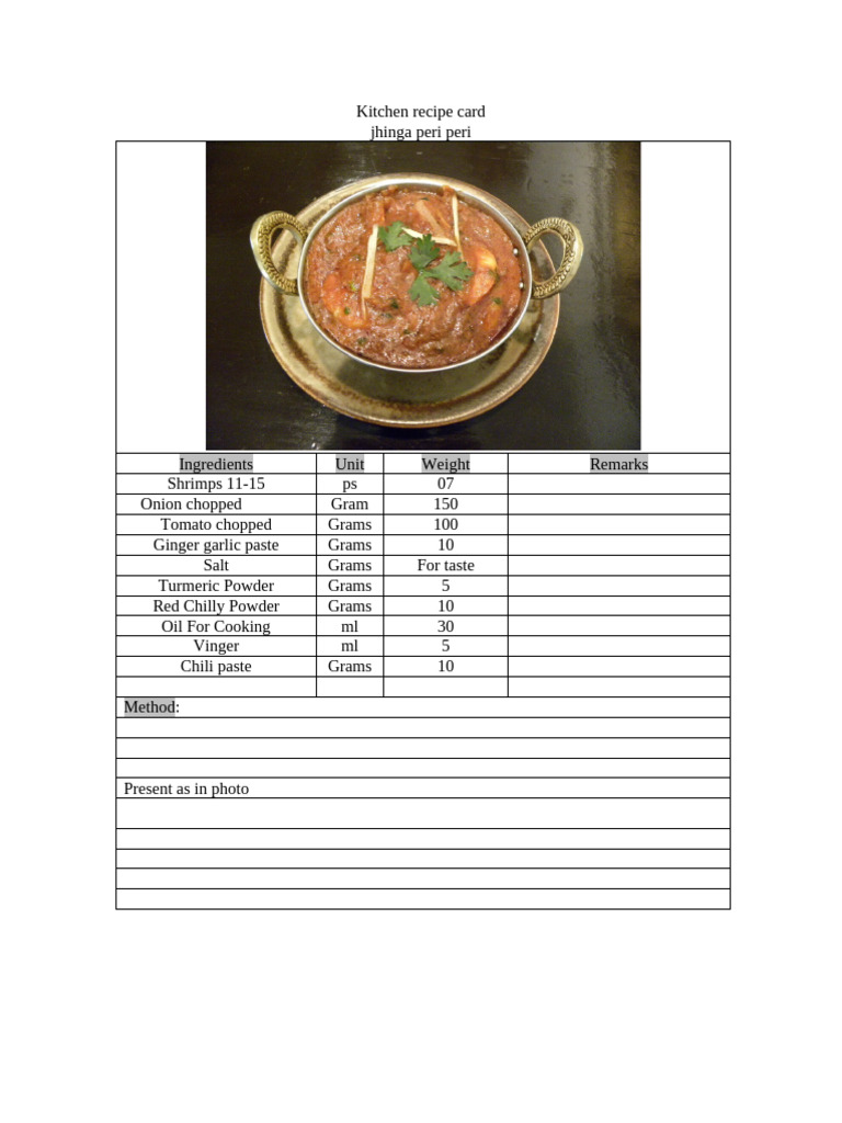 Jhinga Peri Peri Recipe | PDF