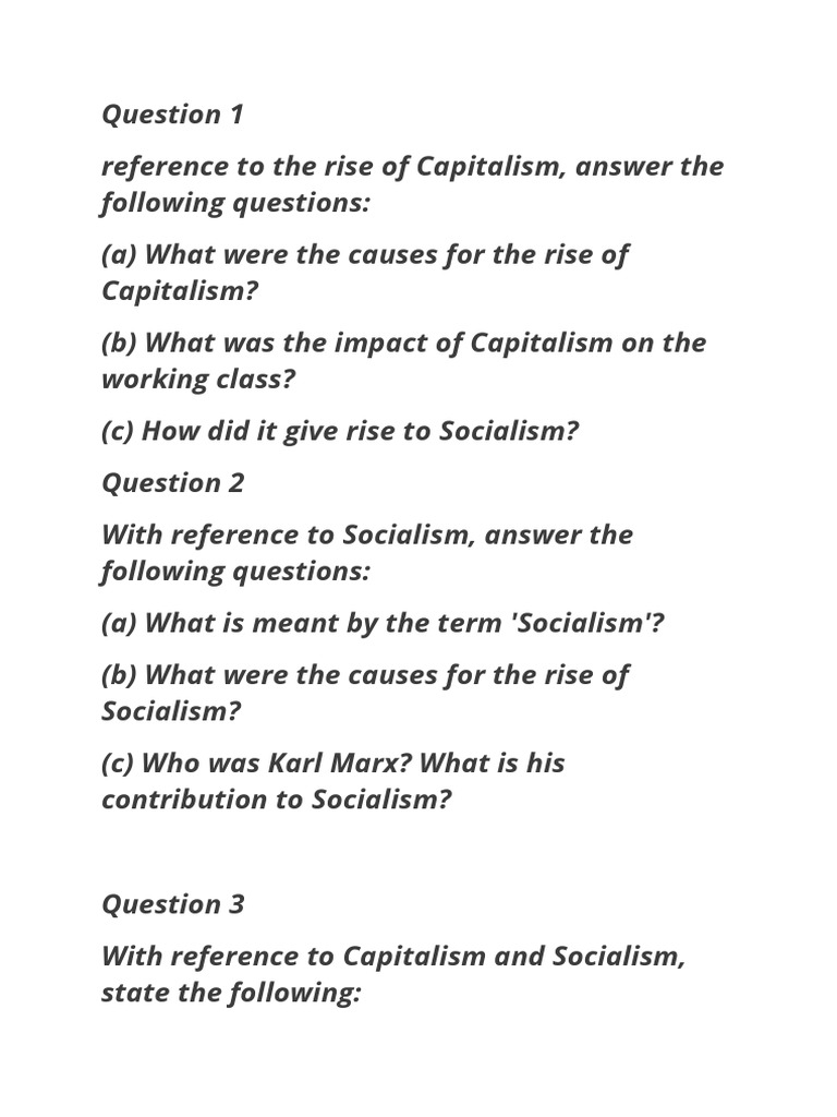 Capitalism vs. Socialism: Key Concepts Explained | PDF