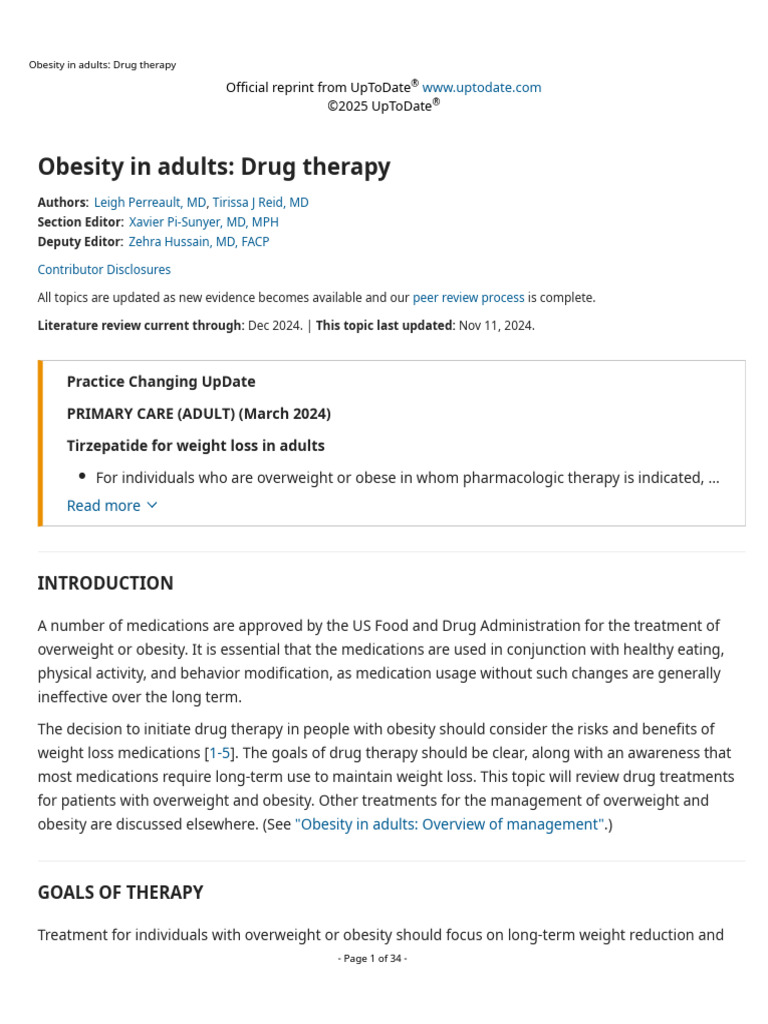 Obesity in Adults - Drug Therapy | PDF | Diabetes | Obesity