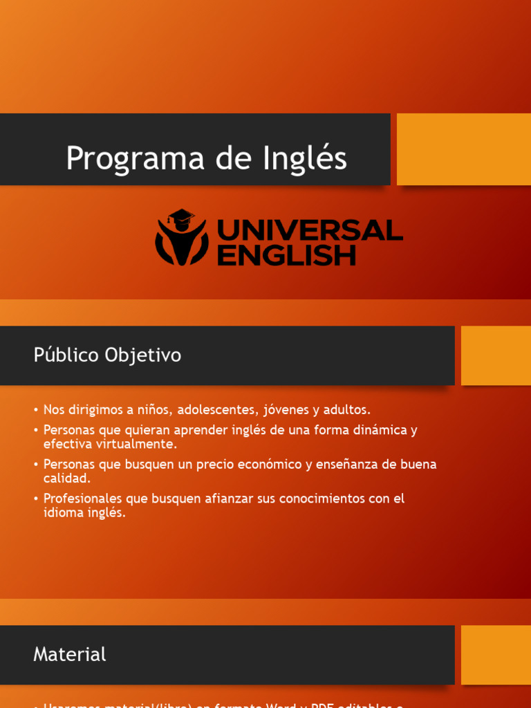 Programa de Inglés Universal English | PDF