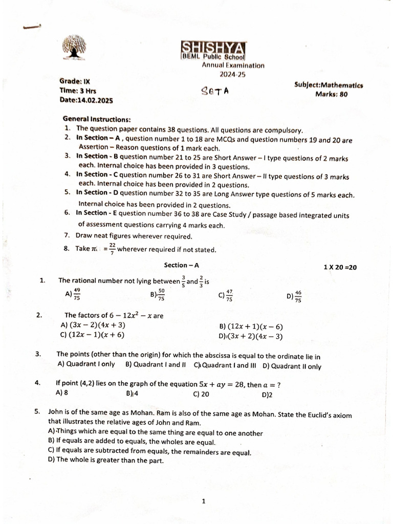 Question Paper | PDF