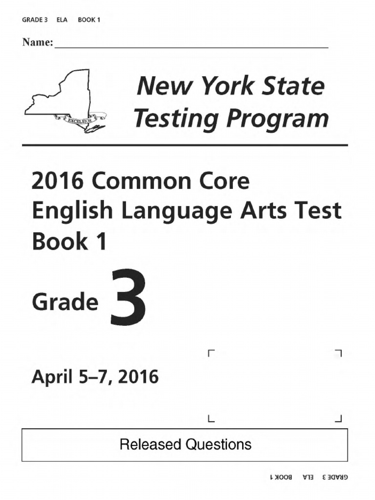 2016 ELA State Test Analysis for Grade 3 | PDF | Multiple Choice ...