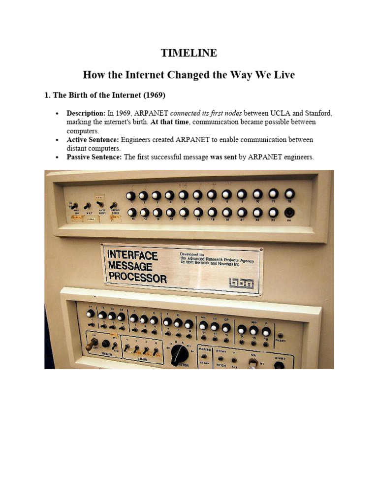 Timeline How Internet Changed the Way We Live(1) | PDF | Internet ...