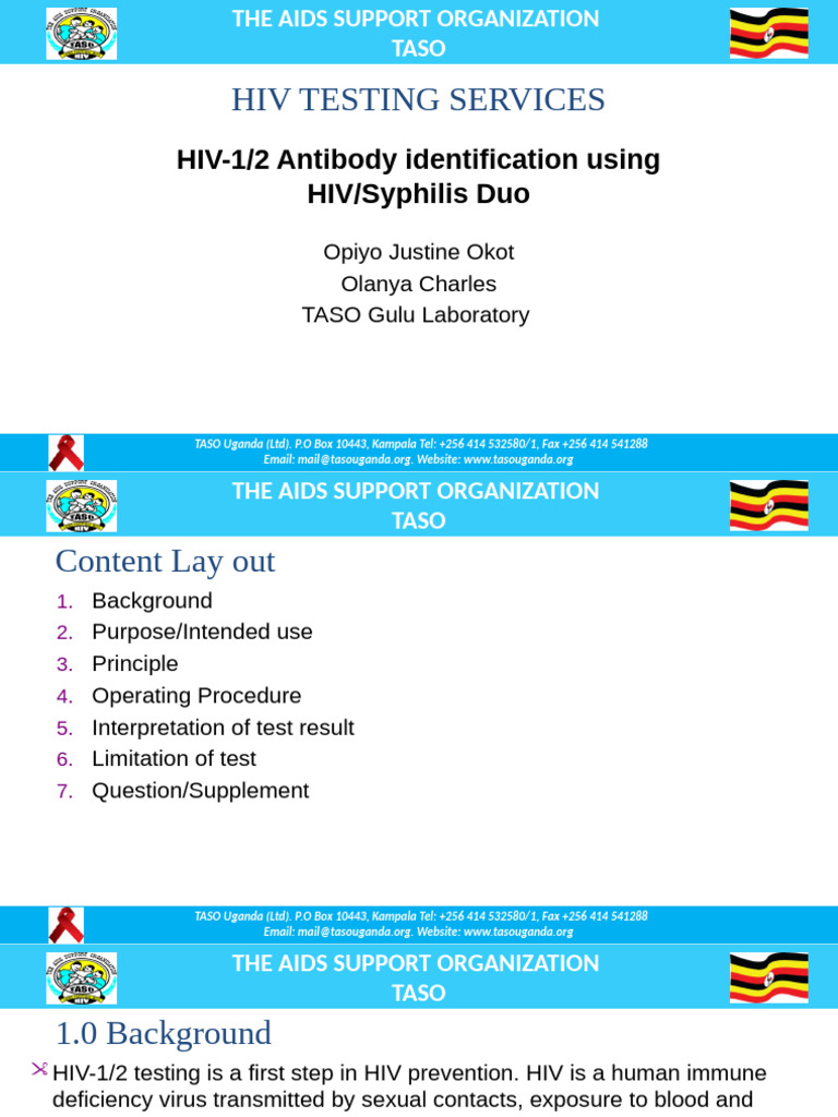 HIV/Syphilis Duo Testing Guide | PDF | Hiv | Hiv/Aids
