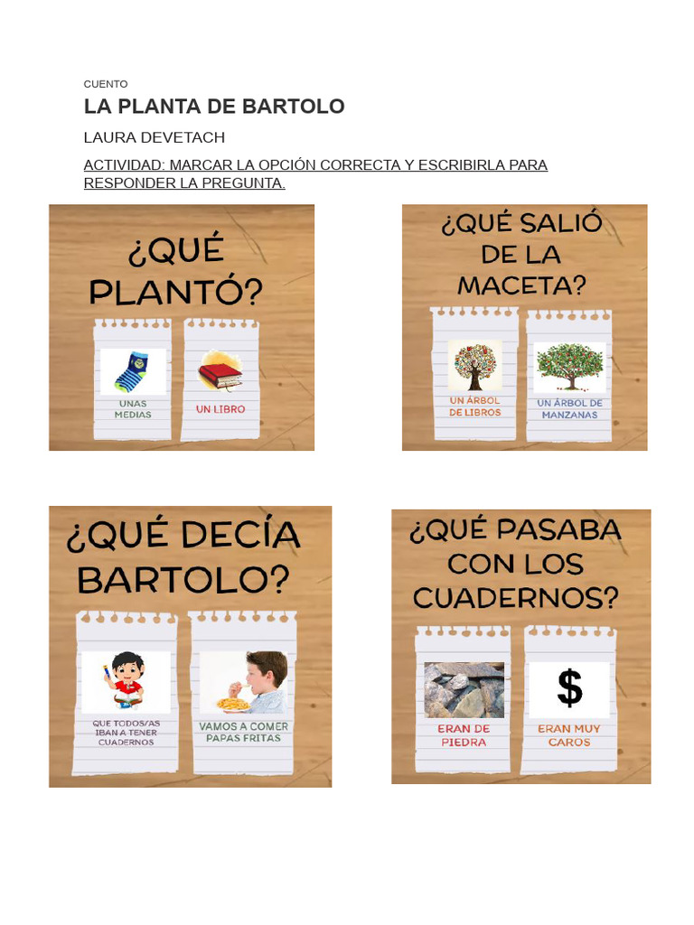 ACTIVIDAD La Planta de Bartolo | PDF