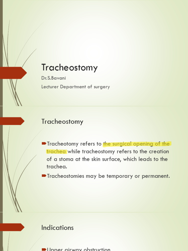 Tracheotomy Care 250223 141548 | PDF | Respiratory Tract | Respiratory ...