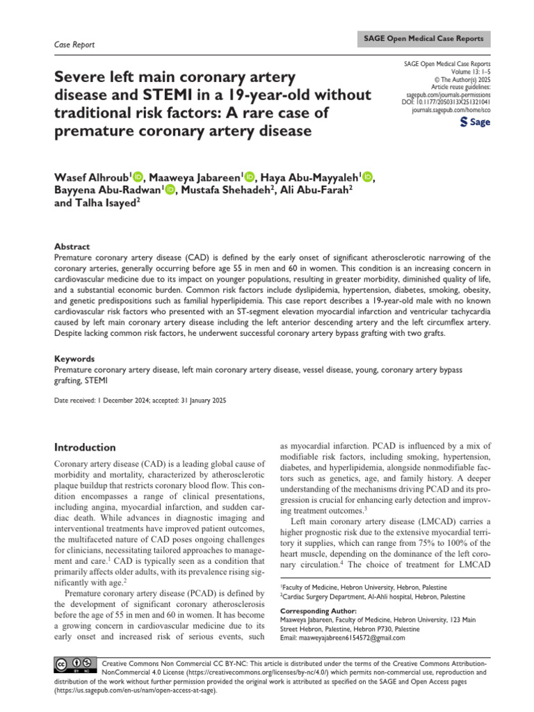 Severe Left Main Coronary Artery Disease and STEMI | PDF | Myocardial ...