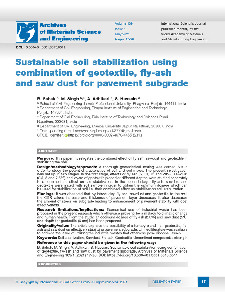 Sustainable Soil Stabilization Usin | PDF | Soil | Soil Mechanics
