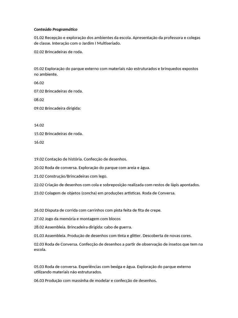 Conteúdo Programático | PDF