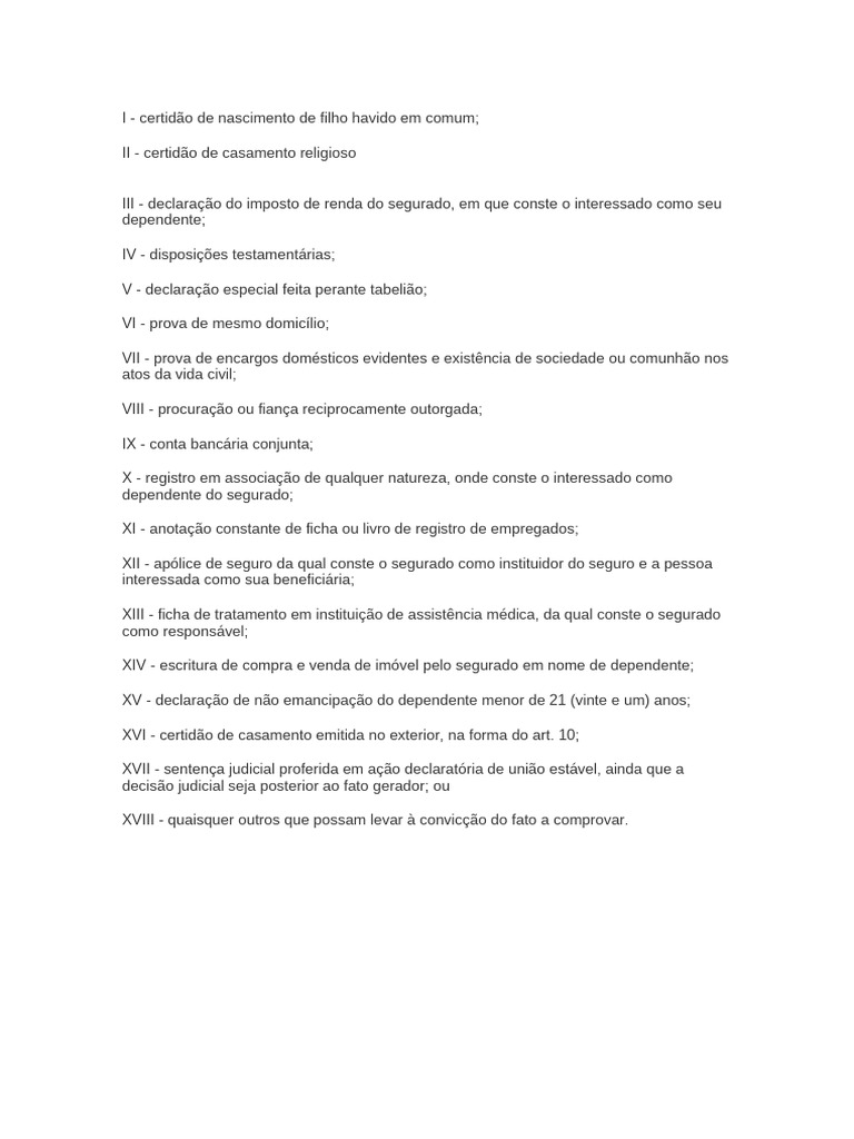 Documento complementares da união estavel | PDF