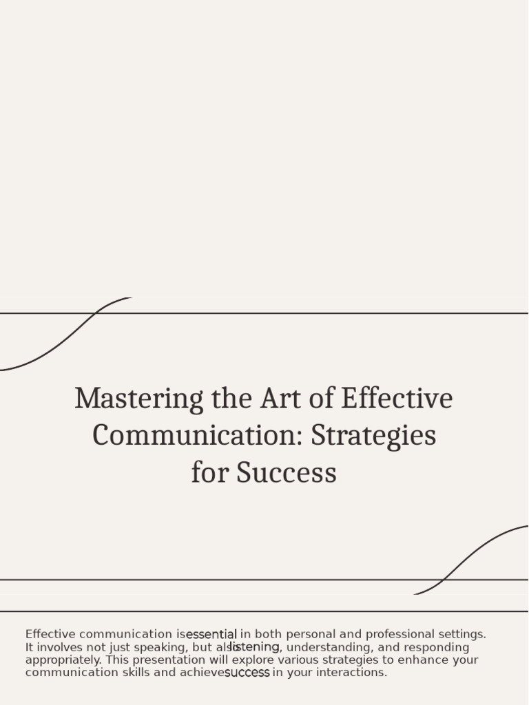 Slidesgo Mastering The Art of Effective Communication Strategies For Success 113 1 | PDF