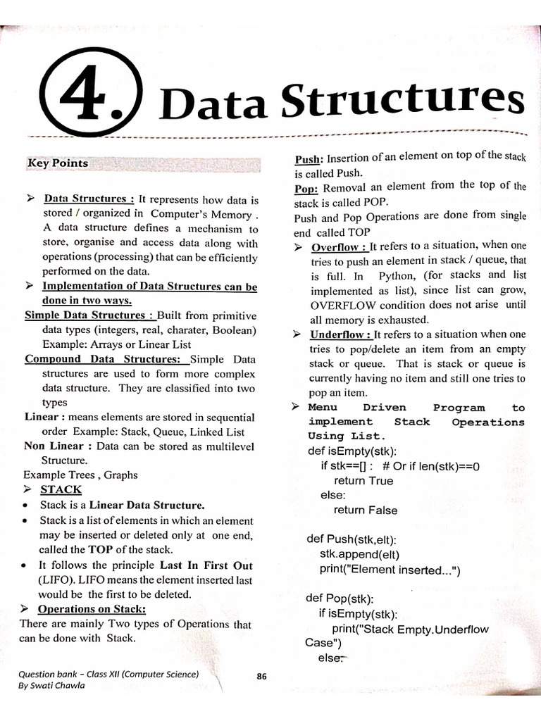Data Structure - Stack-Swati Chawla | PDF